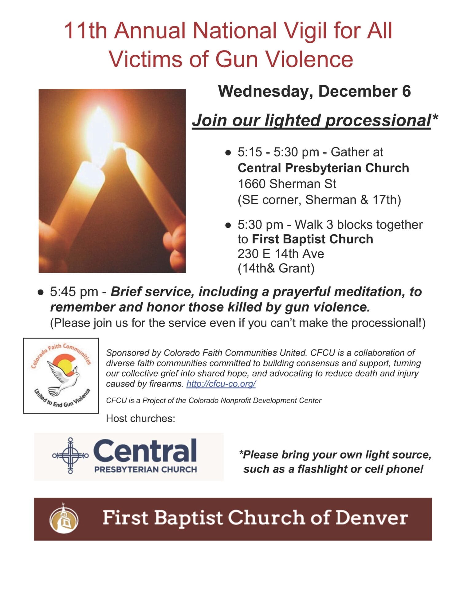 11th Annual National Vigil for All Victims of Gun Violence - Central ...